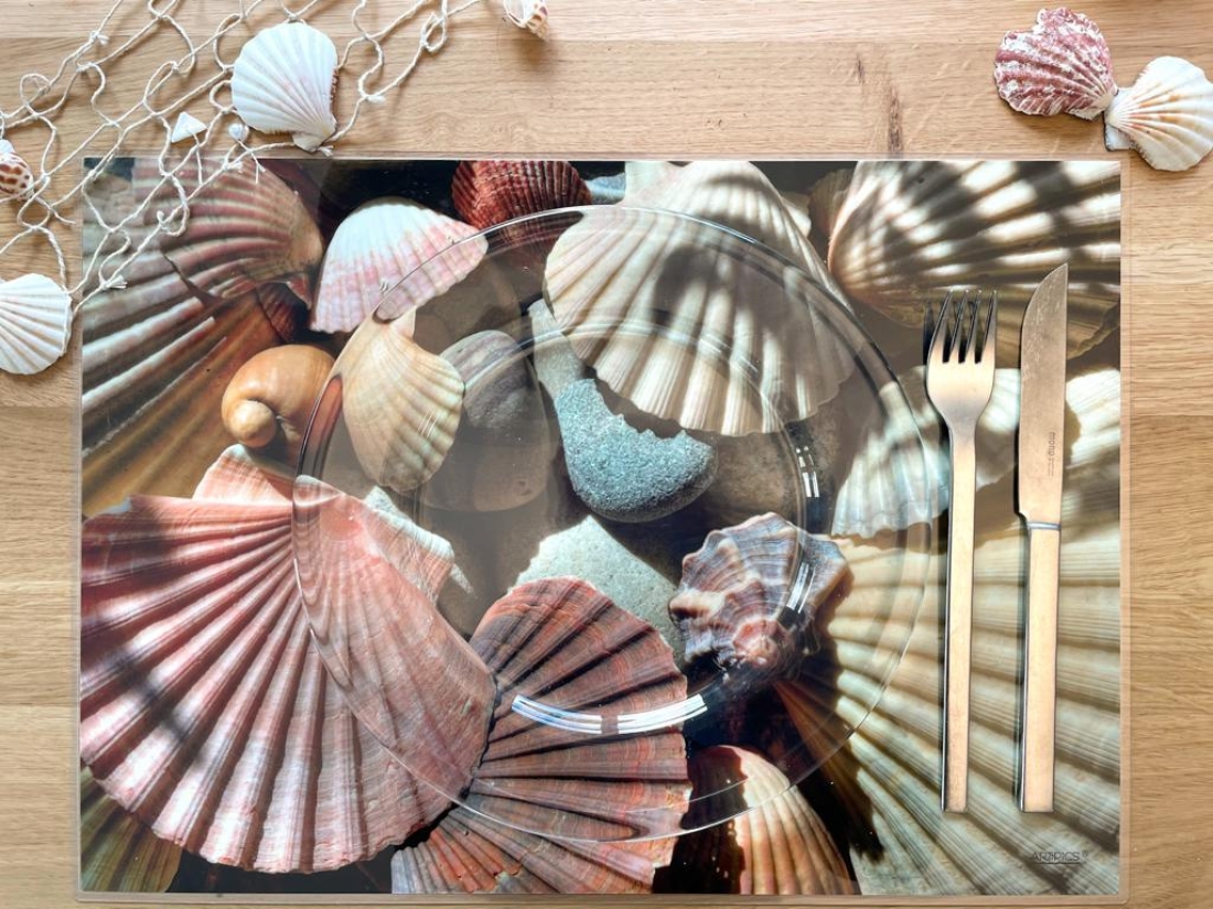 Abwaschbare Tischsets Muscheln für sommerliche Dekorationen | ARTIPICS